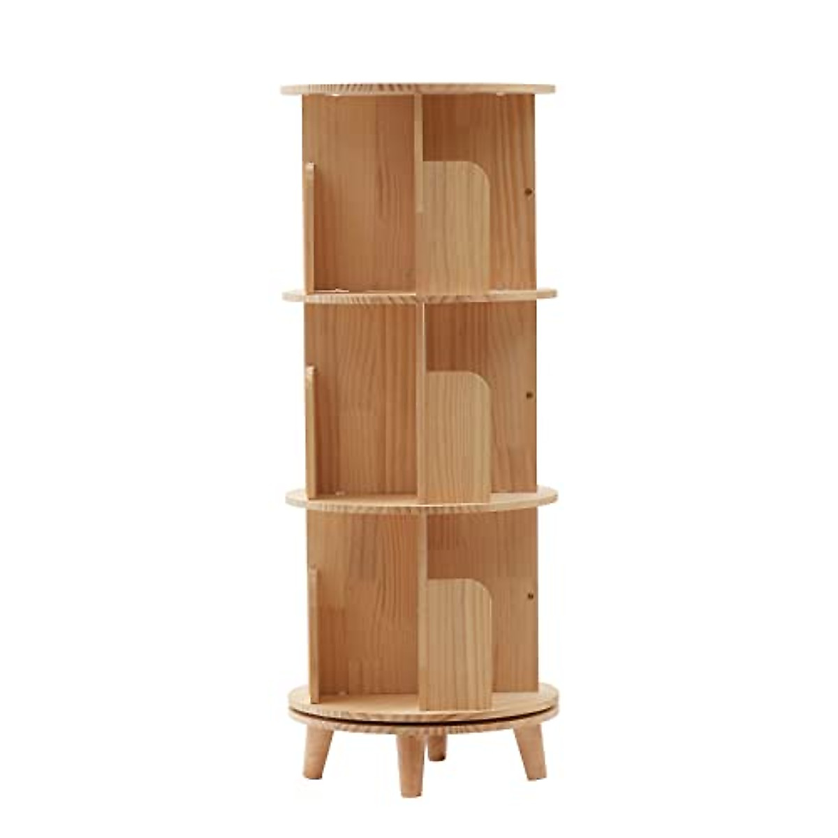 Aohuada 3-Tier Rotating Bookshelf 360° Display Rotating Stackable Shelves Floor Standing Bookcase Storage Rack Bookshelf Organizer Used in Bedroom, Living Room Study Room
