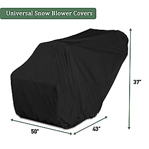 AKEfit Snow Blower Cover, 420D Waterproof UV Protection Heavy Duty Snow Blower Cover, Durable Patio Cover for Electric Snowblowers, Design with Double Seam and Drawstring - 50x35x43In Black