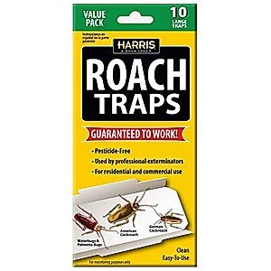 Harris Roach Glue Traps, Non Toxic (10-Pack)