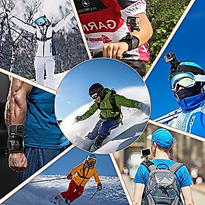 Taisioner Gopro Accessoies Chest Backpack Shoulder Body Wrist Head Strap Mount Photographic stabilization Durable Suitable for Gopro Hero 5/6/7/8/9/10/11 Osmo Action Insta360 Camera and Phone
