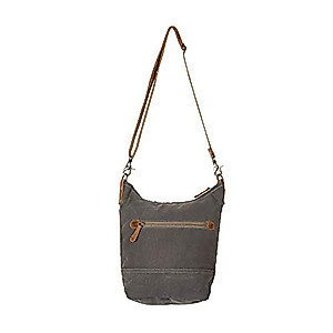 Myra Bag Aloe Print Upcycled Canvas & Leather Shoulder Bag S-1305