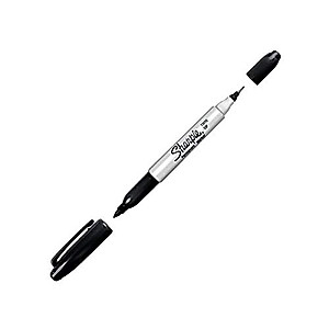 SHARPIE® Twin-Tip Permanent Markers, Black, Pack Of 4