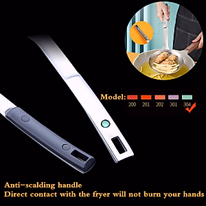 Skimmer Ladle Skimmer Spoon 304 Stainless Steel Skimmer 14.5 ln for Cooking Frying Skimming Colander/Strainer Stainless Steel Kitchen Tools