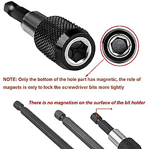 Eyech 3Pcs 1/4 Inch Hex Shank Magnetic Drill Bit Extension Quick Release Screwdriver Nut Drill Bit Holder Extension Kit Set for Impact Driver Bits -2/4/ 6 Inch Length