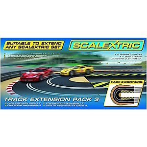 Scalextric C8512 Track Extension Pack - 2x Hairpin Curves 2 Side Swipes Borders Barriers, Large