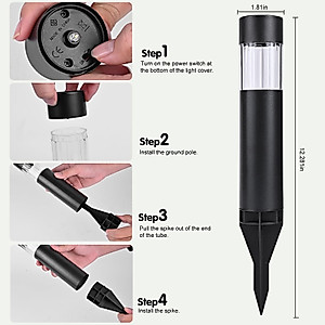 KelvinLux Solar Pathway Lights Outdoor, 12 Pack Waterproof Stainless Steel LED Solar Stake Lights, Garden Landscape Lighting for Walkway, Driveway, Garden, Yard, Lawn, Patio Decor, Warm White