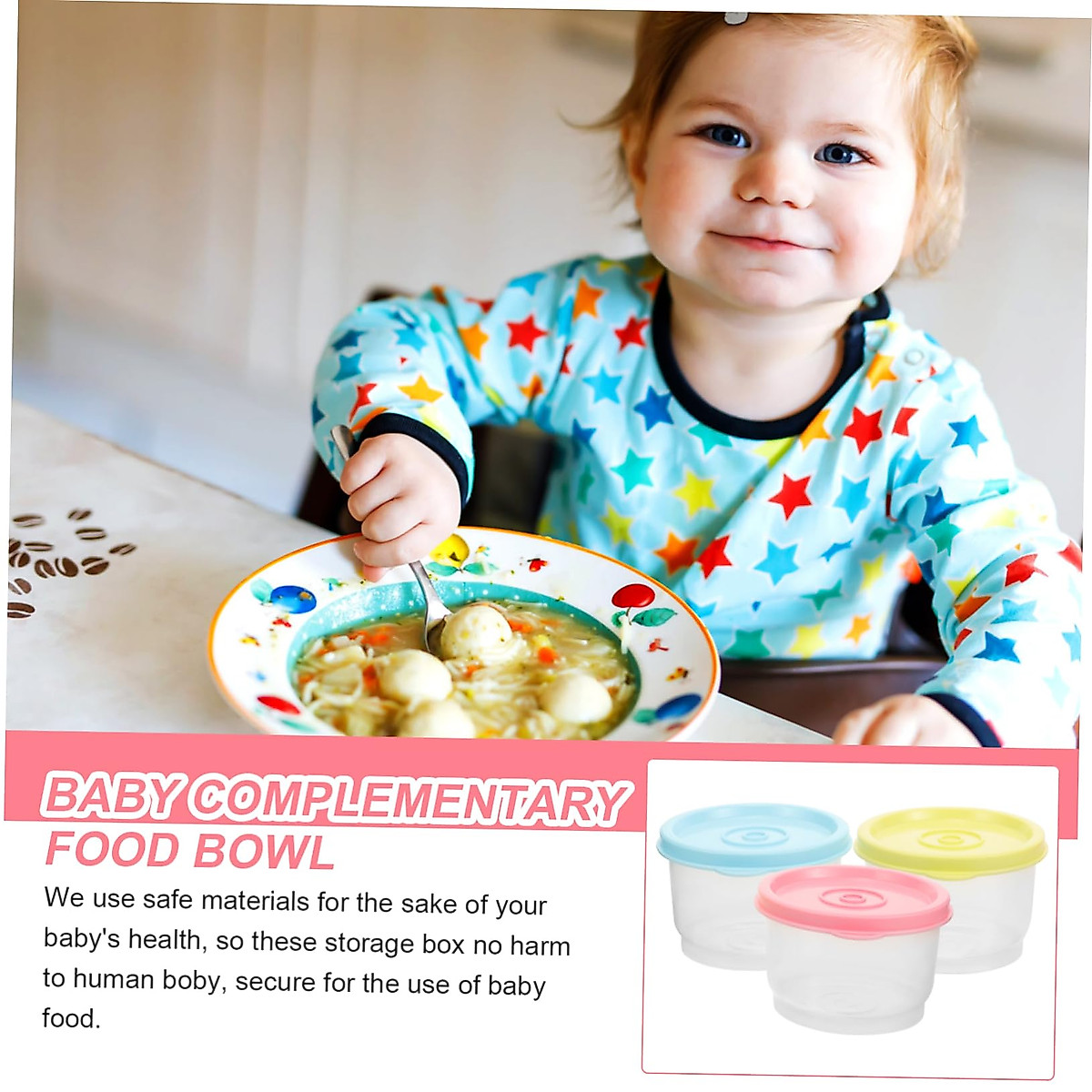 GREENADSCAPE Baby Food Storage Boxes Set of 12 Mini Containers for Baby Food Box Dishwasher Safe Color