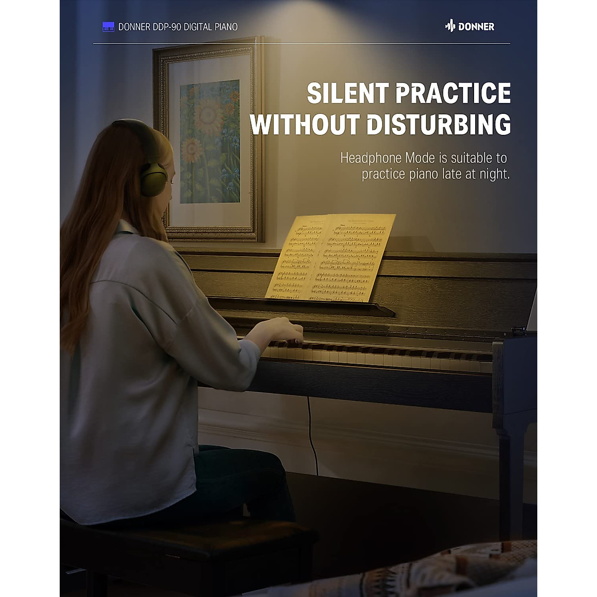 Donner DDP-90 Digital Piano 88 Key Weighted + Donner DKA-20 Keyboard Amplifier