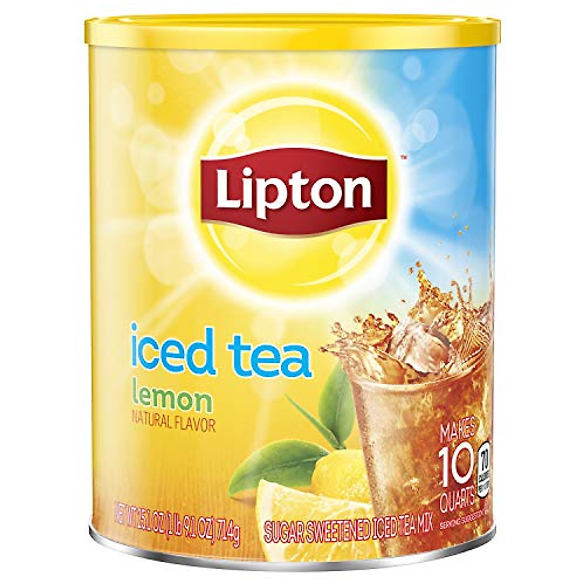 Lipton Lemon Iced Tea Mix, Sweetened, Makes 10 Quarts (Pack of 6)