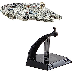 Hot Wheels Star Wars Starships Select Millennium Falcon Vehicle, Premium Collectible Replica with Movable Part & Display Stand