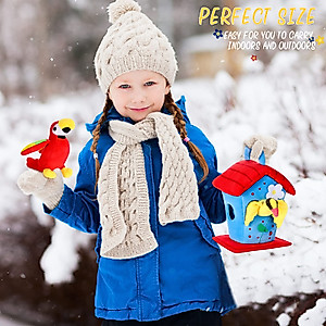 Skylety 5 Pcs Bird Stuffed Animal with Plush Bird House Bird Plush Toy Cockatoo Macaw Parrot Red Macaw Oriole Toucan for Animal Themed Birthday Party Toys