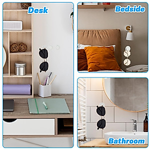 JJUNW 6 Pack Sunglasses Organizer Wall Mounted Sunglasses Holder Hanging Eyeglass Holder for Sunglasses Display(White)