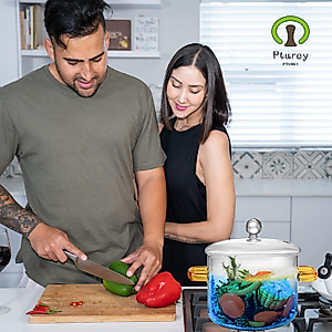 Gradient Blue Glass Pots For Cooking On Stove 1.5L/50oz High Borosilicate Glass Soup Pot with Lids Suitable for Noodles Soup Cook Pasta Milk Baby Food