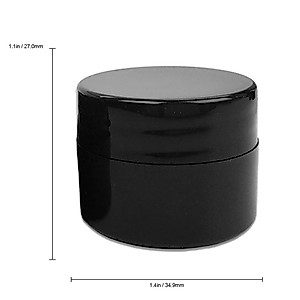 Beauticom 12 Pieces 7G/7ML (0.25oz) Black Sturdy Thick Double Wall Plastic Container Jar with Foam Lined Lid for Lotion, Creams, Toners, Lip Balms, Makeup Samples - BPA Free