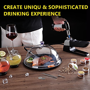 Smoking Gun Kit For Foods and Drinks, INKBIRDPLUS Smoker Infuser 17PCS PRO Premium Kit with 6 Flavors Wood Chips, DOME Lid, 2 Cocktail Balls, Indoor Cold Smoke Infuser for Sous Vide, BBQ, Cheese, Meat