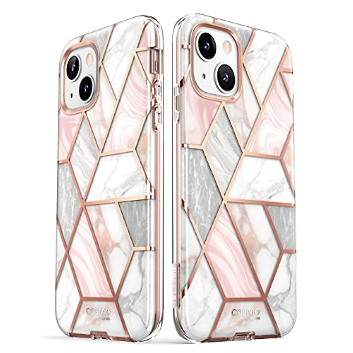 i-Blason Glitter Case for iPhone 14 Plus (6.7 Inches) Mobile Phone Case 360 Degree Case Bumper Protective Cover [Cosmo] with Screen Protector 2022 Edition (Marble)