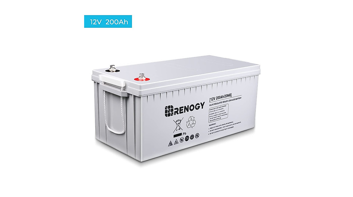 Renogy 12V Deep Cycle AGM Battery & 2x 100W Solar Panels for Off-Grid Power