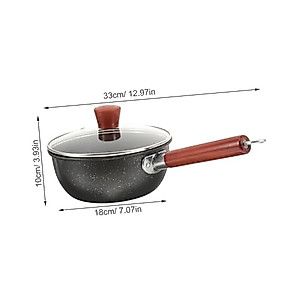 SHOWERORO 1 Set Small Mini Cooker Stainless Cookware Outdoor Pot Induction Saucepan Mini Butter Warmer Steel Butter Warmer Small Sauce Pot Noodle Cooker Pot Pastel Pan Black Iron
