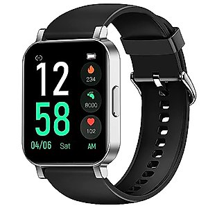 EURANS Smart Watch 41mm, Full Touchscreen Smartwatch, Fitness Tracker with Heart Rate Monitor & SpO2, IP68 Waterproof Pedometer Watch for Women Men Compatible with iOS & Android Phones… B09KH59C8K