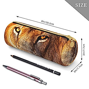 GLOVET lion Pencil Case Pouch for Girls Boys Adults Durable Pencil Bag Box With Zipper Aesthetic Stationery Pencil Case Organizer Cosmetic Bag for School Office