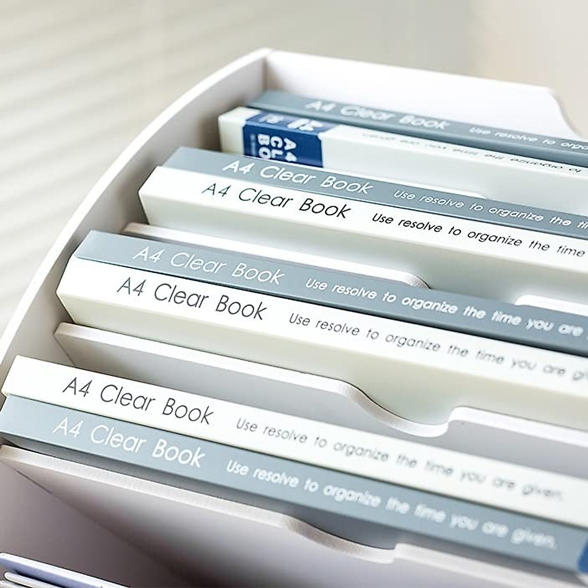 THUMEYE File Organizer for Desk, Fan-Shaped Desktop Organizer for Document/Letter/Paper with 6 Compartments, File Folder Organizer for Office School Home, White, 13.2'' D x 10.9'' W x 10.9'' H