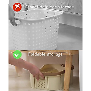 OptmAVth Collapsible Laundry Basket/Hamper, Foldable and Durable, Separater Basket, Room Storage and Organization, Begie