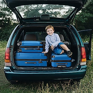 Karl home 3-Piece Luggage Set Travel Lightweight Suitcases with Rolling Wheels, TSA lock & Moulded Corner, Carry on Luggages for Business, Trip, Dark Blue (20"/24"/28")