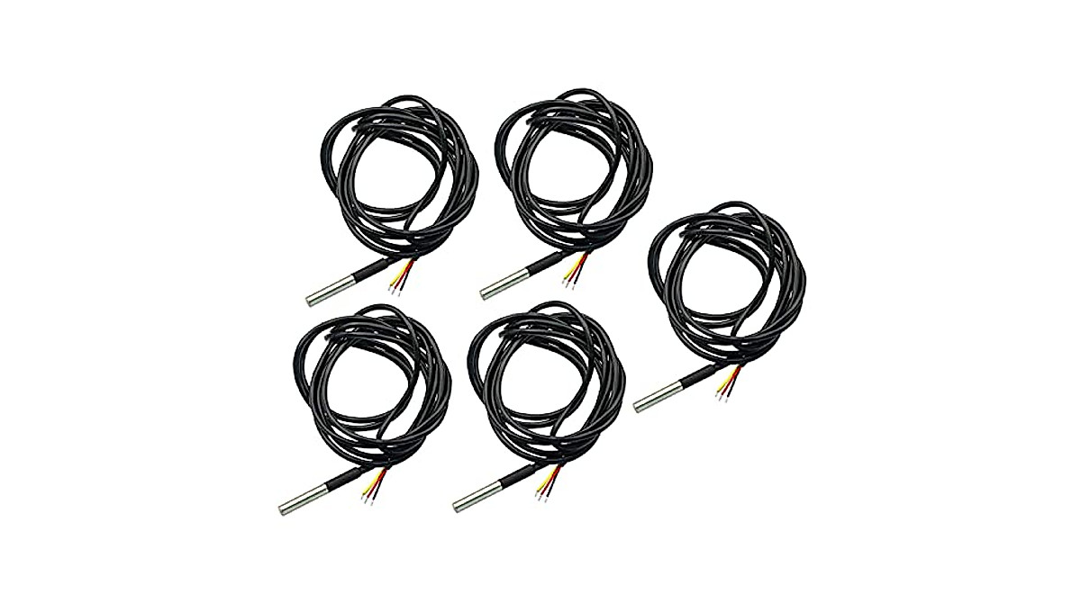 V TELESKY Waterproof DS18B20 Temperature Sensor 6.6Ft