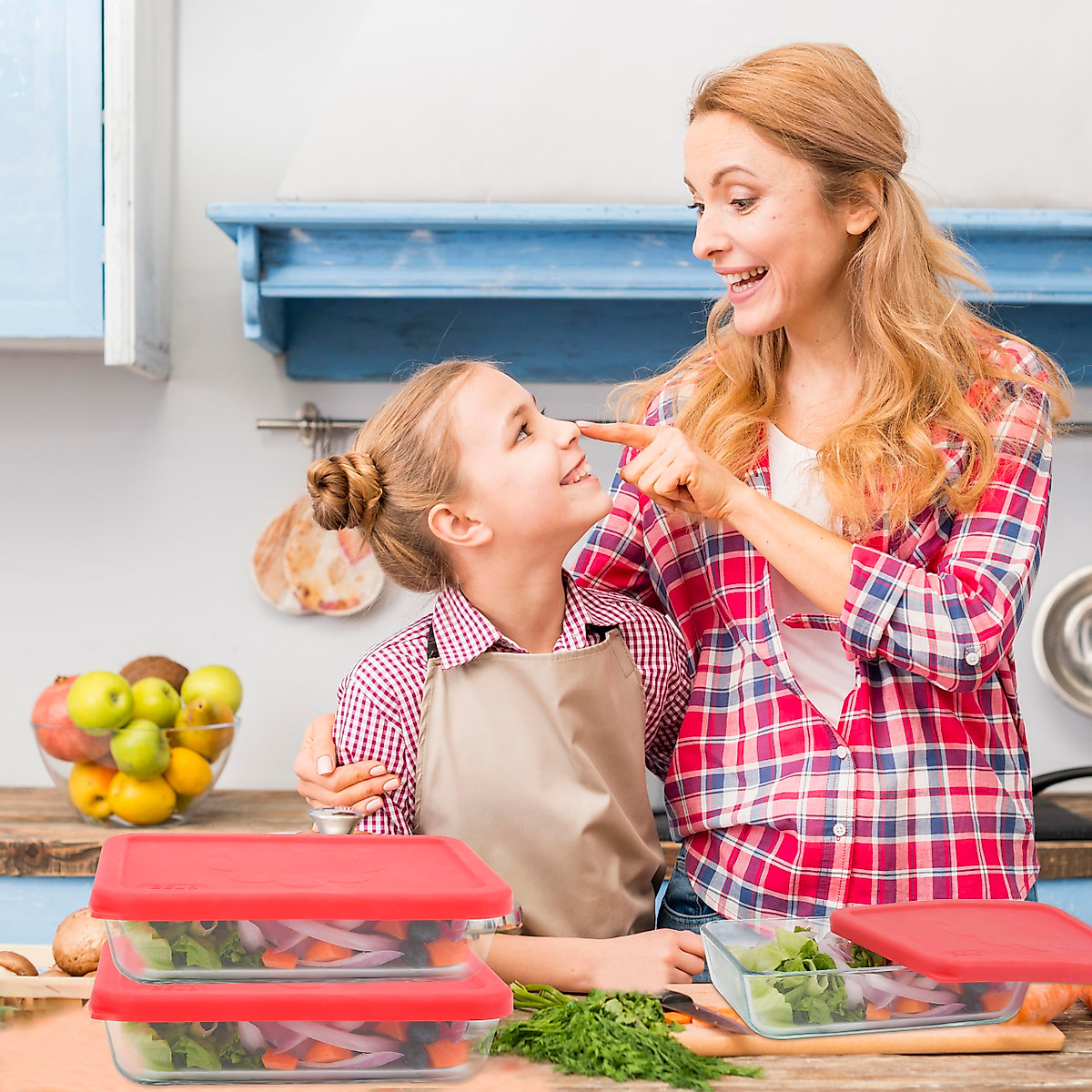 LUVCOSY 3 Cup Rectangle Silicone Storage Cover Lids Replacement for Anchor Hocking Glass Bowls (Container not Included) 2 Pack, Microwave, Dishwasher and Freezer Safe
