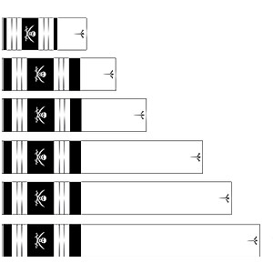 White Water Archery Non-Laminated Skull and Swords Calico Jack White Flag Traditional Arrow Wraps 15 Pc Choose Length Width (4, 1.4)