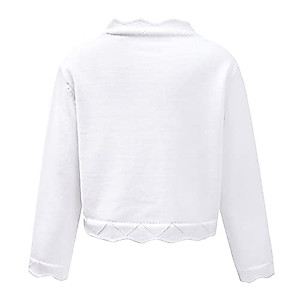 Toddler Girls Cardigan Baby Kids Knit Shrug Sweater Bolero Party Church Clothes,6 9 Months White
