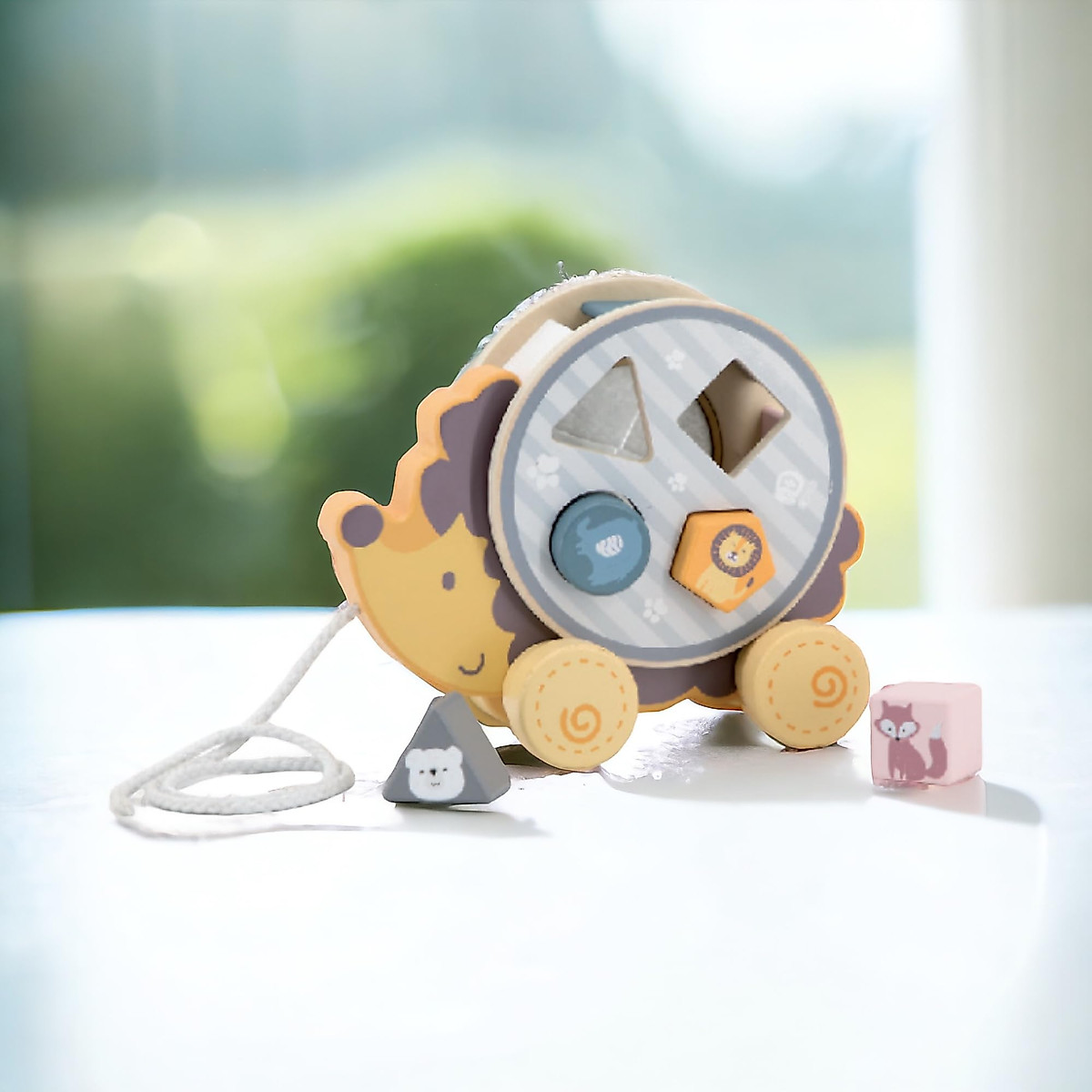 3 in 1 - Wooden Toddler Toy, Shape Sorting Toy, Pull Toy, & Stacking Toy, Toddler Blocks, Educational Toy for Baby Girls and Baby Boys, Montessori Toy for 1 Year Old & up hot Toy