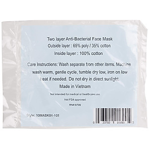 Lanier Wellness Adult 2-Layer Reusable Face Cover (Pack of 2), Blue/White