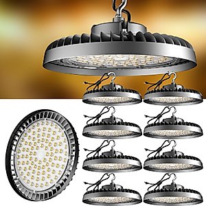 ACOHOOK 150W LED High Bay Light, 22500LM (Eqv.600W HPS/HM) High Bay LED Shop Lights, 𝐀𝐂𝟏𝟎𝟎-𝟐𝟕𝟕𝐕 High Bay LED Lights -𝟓𝐘𝐞𝐚𝐫𝐬 𝐖𝐚𝐫𝐫𝐚𝐧𝐭𝐲-8Pack