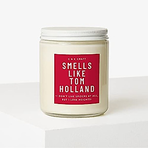 C&E Craft Smells Like Tom Holland Scented Candle – All-Natural Soy Wax Candle – Delightful Intense Fragrance – Candle Jar with Metallic Lid for Home, Office, Meditation (8 Ounces)
