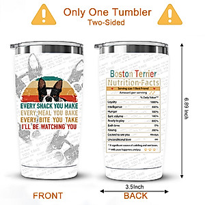 TkinTall Boston Terrier Gifts for Women Men, Boston Terrier Decor Mug 20 oz Stainless Steel Tumbler with Lid,Funny Bulldog Ideal Gifts Mug, Dog mom gifts for women, Vacuum Insulated Skinny Coffee Cup