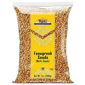 Rani Fenugreek (Methi) Seeds Whole 7oz (200g) Trigonella foenum graecum ~ All Natural | Vegan | Gluten Friendly | Non-GMO| Kosher | Indian Origin, used in cooking & Ayurvedic spice