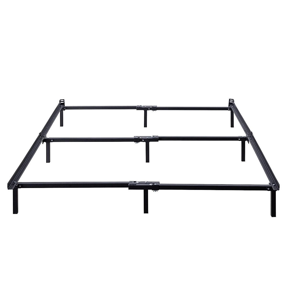 ZINUS Compack Metal Bed Frame / 7 Inch Support for Box Spring and Mattress Set, Black, Queen