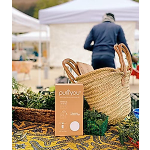 French Market Basket Bag | Handmade Moroccan Seagrass Baskets - Small (14x7) | Wicker Basket for Beach, Laundry, Toy, Blanket, Storage, Baby, or Picnic