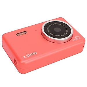 Compact Cute Dual Lens Digital Camera, 2.5K HD Selfie Camera with 8X Zoom for Students (Pink)