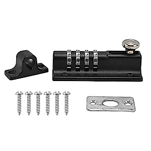 Alloy Household Button Doorbolt Digital Lock with Combination Locking AntiTheft Feature Ideal for Pool Maintenance Kits (Black Latch Lock)