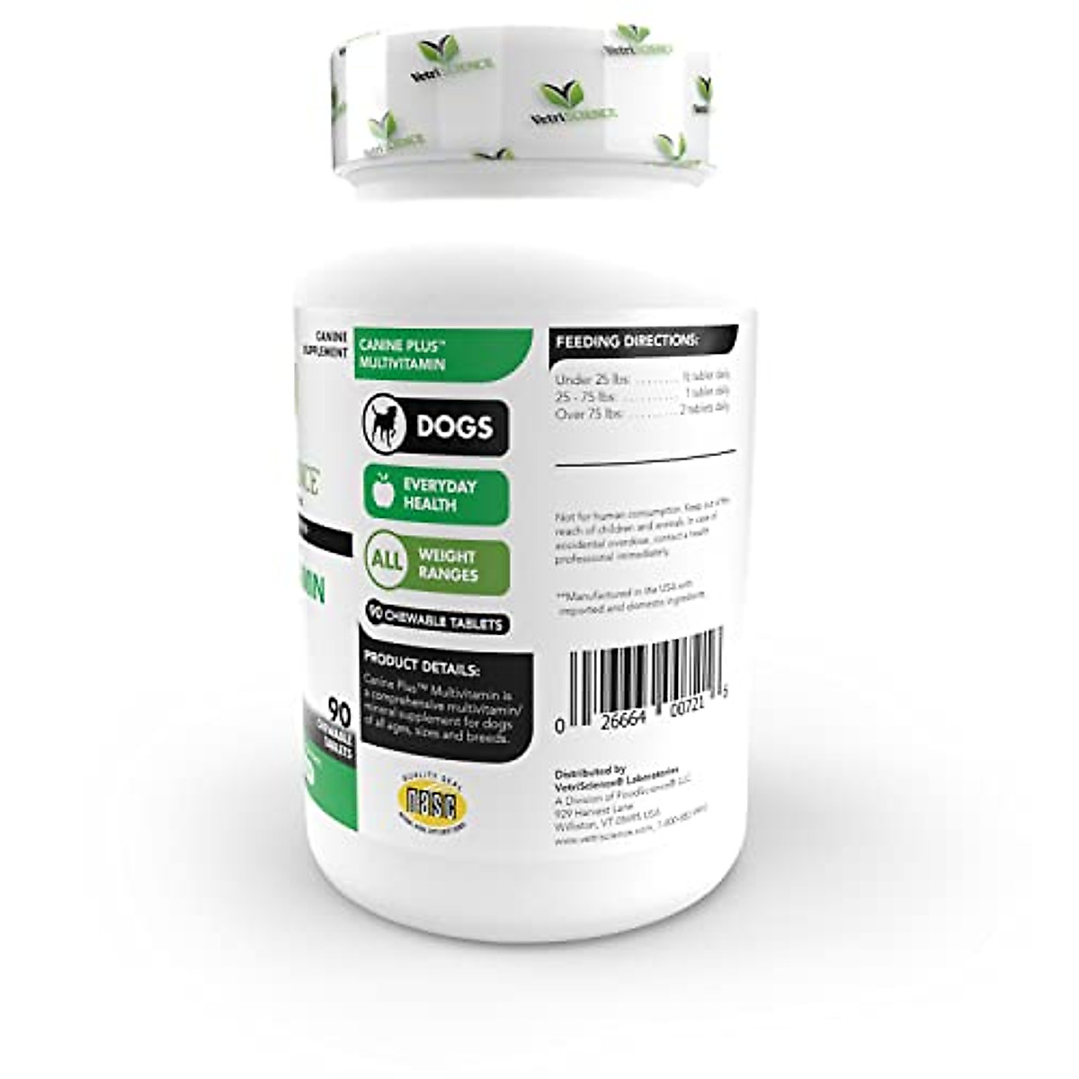 VETRISCIENCE Canine Plus MultiVitamin for Dogs - Vet Recommended Vitamin Supplement - Supports Mood, Skin, Coat, Liver Function, 90 Tablets