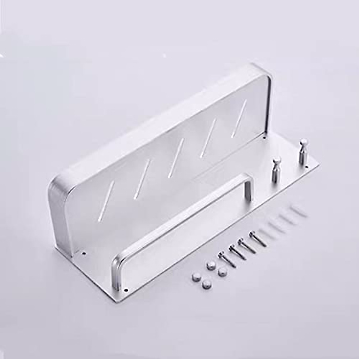 IRDFWH Bathroom Shelves Silver Aluminum Wall Mounted Black Kitchen Towel Rack Cup Holder Storage Racks Shampoo Holder Hardware (Color : Silver.)