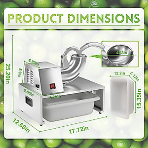 Tzechkii 110V Commercial Snow Cone Machine, ETL Approved 250W Electric Shaved ice Machine, Stainless w/Dual Blades shaved ice maker, Snow Machine with Acrylic Storage Box for Home, Restaurants Bars.
