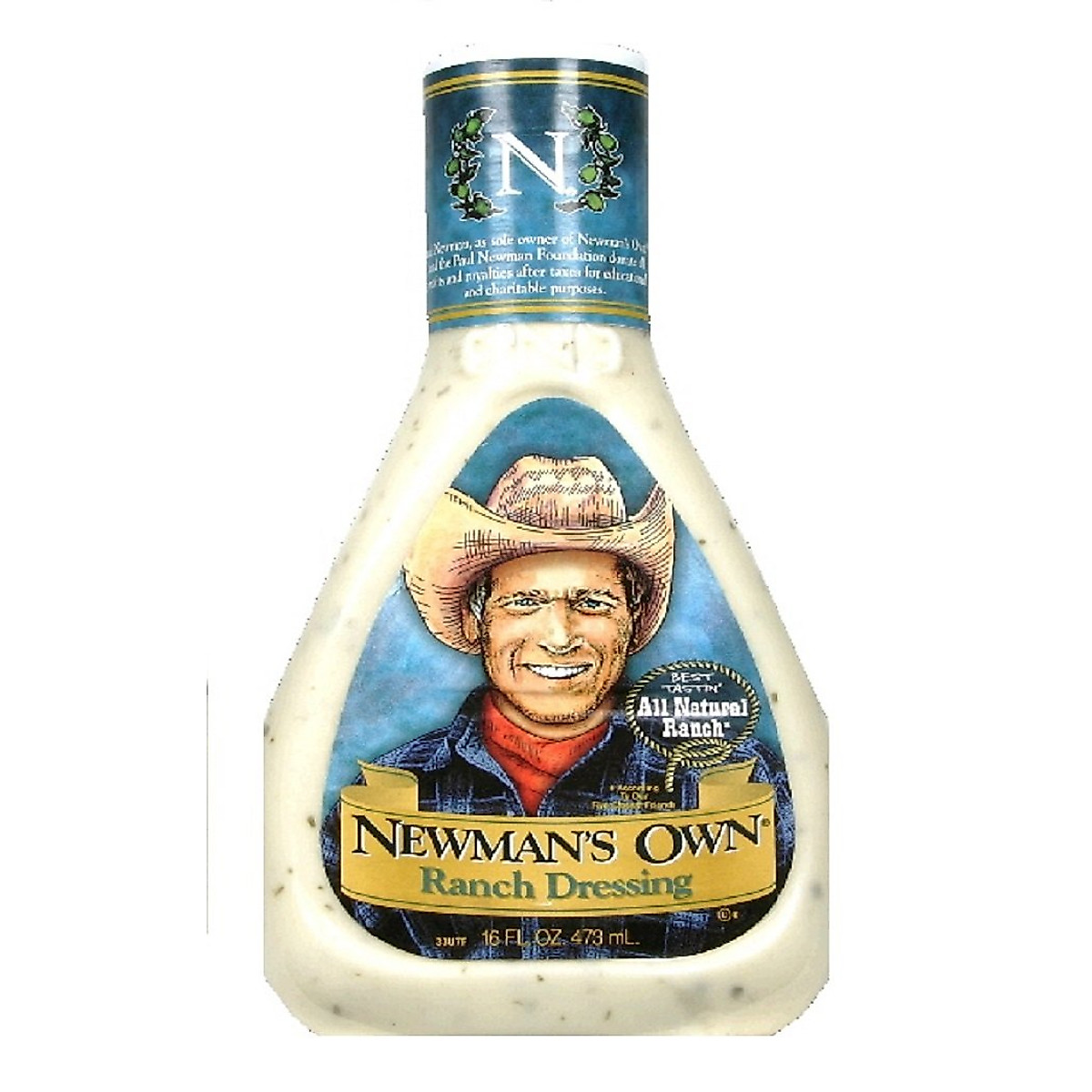 Newman's Own Salad Dressing, Ranch, 16-Ounce Bottles (Pack of 6)