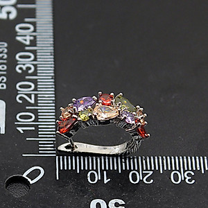 Vanessa Multi Gemstone Jewelry Sets for Women, Sparkling Garnet Amethyst Morganite Peridot Topaz Gifts For Her (Clip On Earrings)