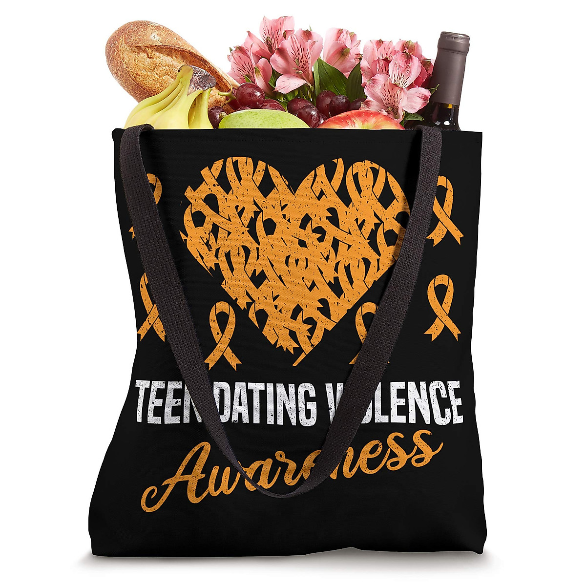 Teen Dating Violence Awareness Orange Ribbon Tote Bag