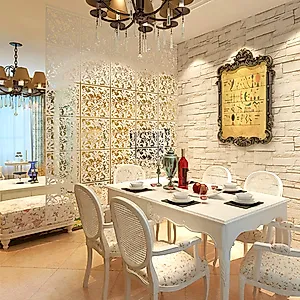 YIZUNNU Hanging Room Divider Made of PVC Panels Screen, Room Divider for Decorating Living Room, Dining Room, Sitting Room, Office, Restaurant Decoration(White, 12 pcs)