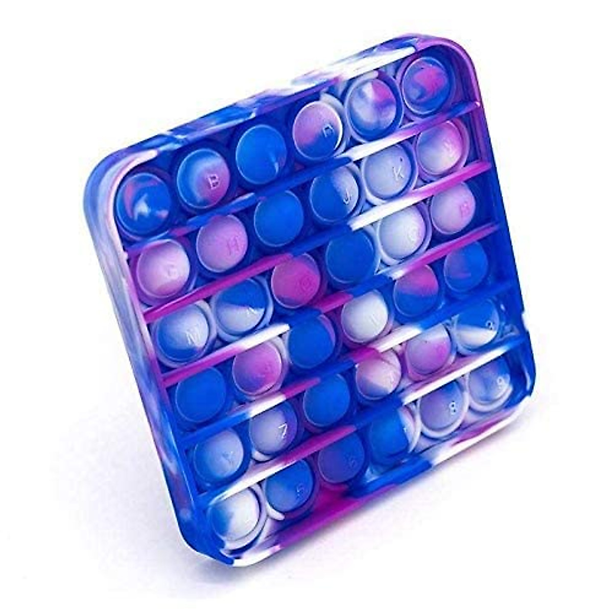 Bubble Push Pop Tie-Dye Sensory Fidget Pop Toy- Stress, Anxiety & Tension Relieve, Family Game Night, Great for Anyone with Autism, ADHD, ADD, Gift Idea for All Ages (Blue/Purple)