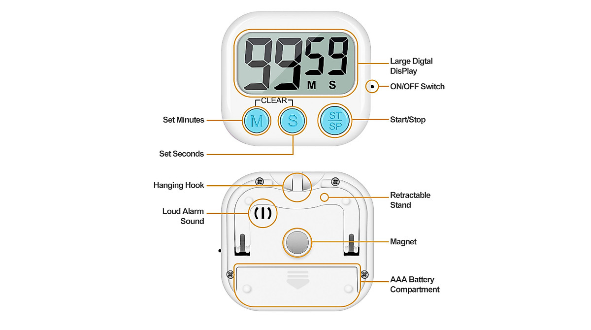UMIKAkitchen 2 Pack Kitchen Timer - Simple & Effective